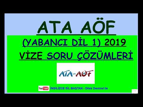 ATA AÖF İNGİLİZCE 17 Kasım 2019 Vize Sınav Çözümü