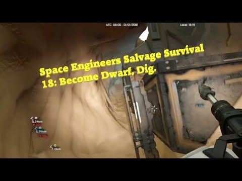 Space Engineers Salvage Survival 18: Become Dwarf, Dig. - YouTube