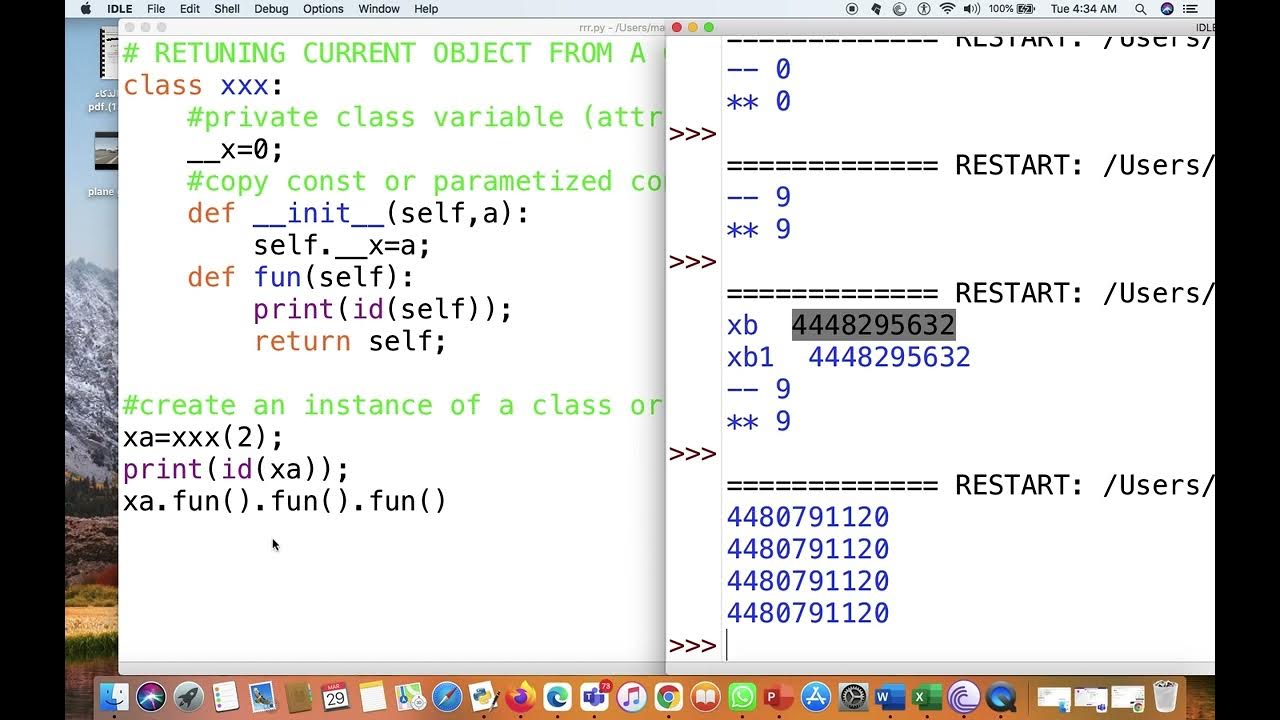 python class passing to and returning object from the class - YouTube