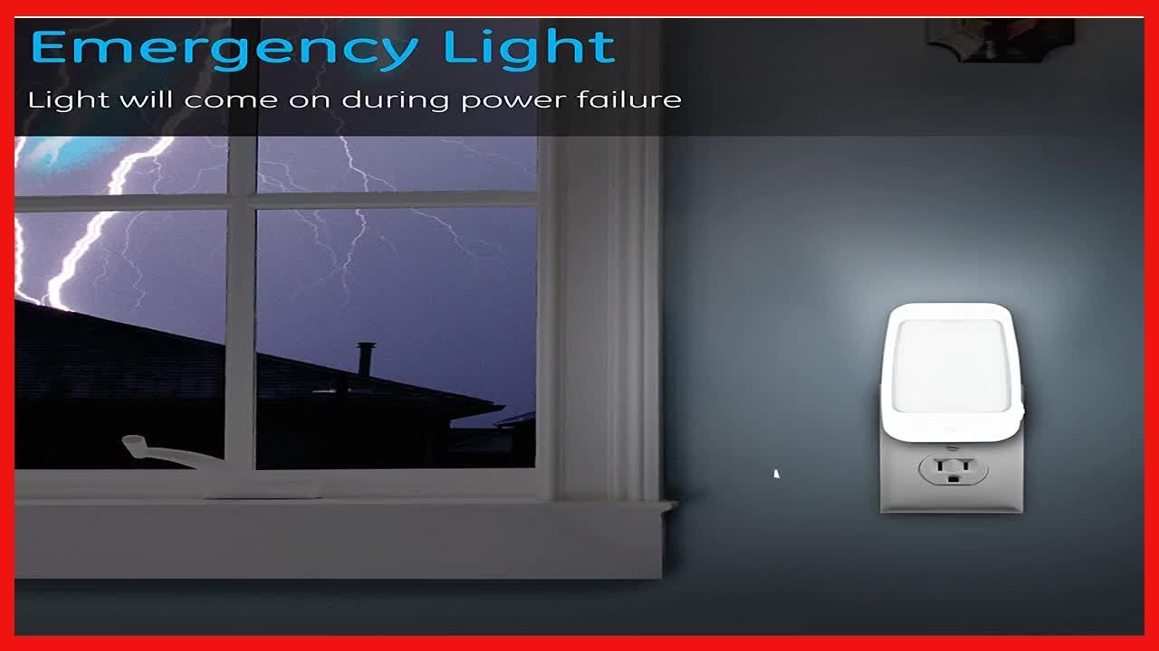 GE 4-in-1 Power Failure LED Night Light, Dusk-to-Dawn Sensor, Foldable ...