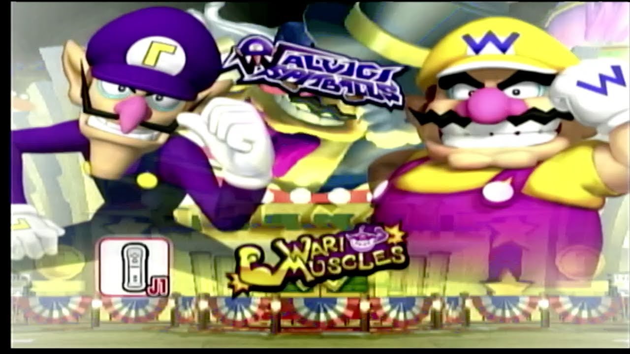 Mario Super Sluggers: Waluigi Spitballs vs Wario Muscles Gameplay HD ...