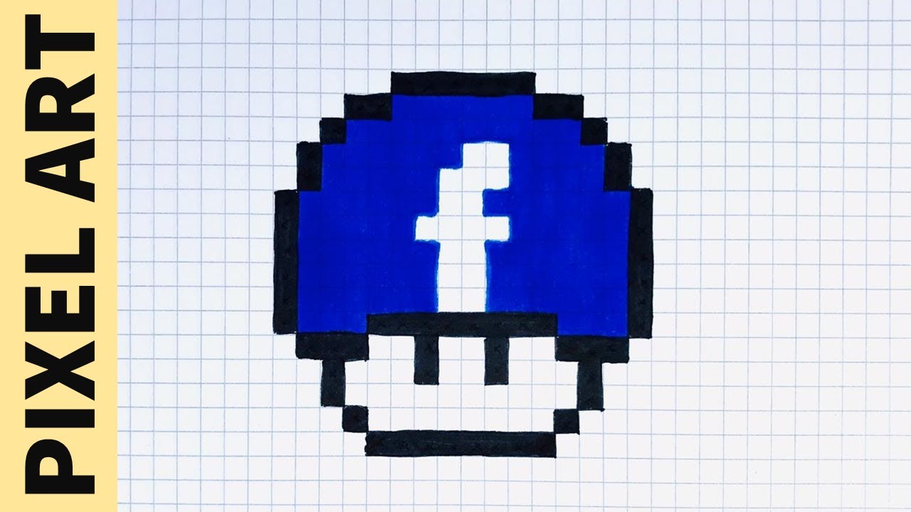 Come disegnare Logo Facebook Pixel Art | Mushroom logo facebook ...