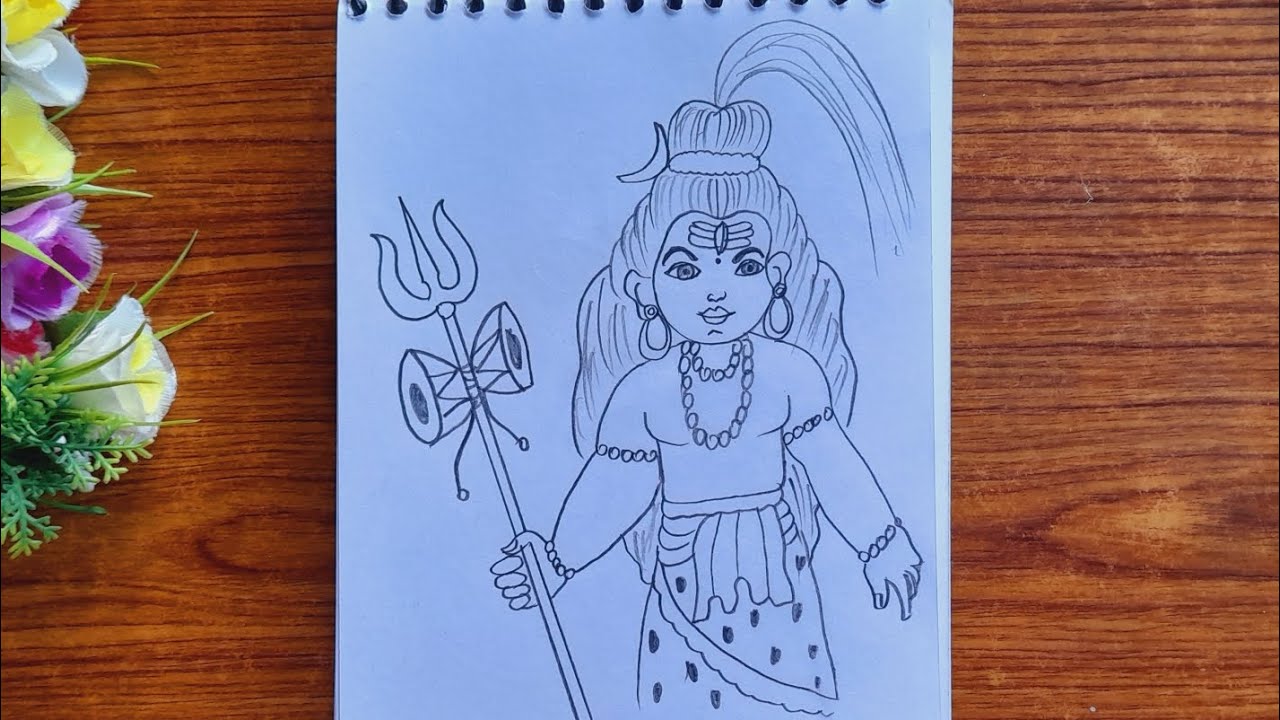 How to draw Bal Mahadev | Bholenath Drawing #mahadev #bholenath # ...