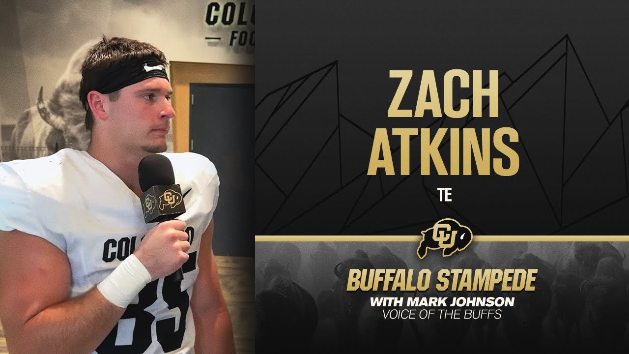 Mark Johnson and TE Zach Atkins meet after fall camp practice | Buffalo Stampede: Colorado ...