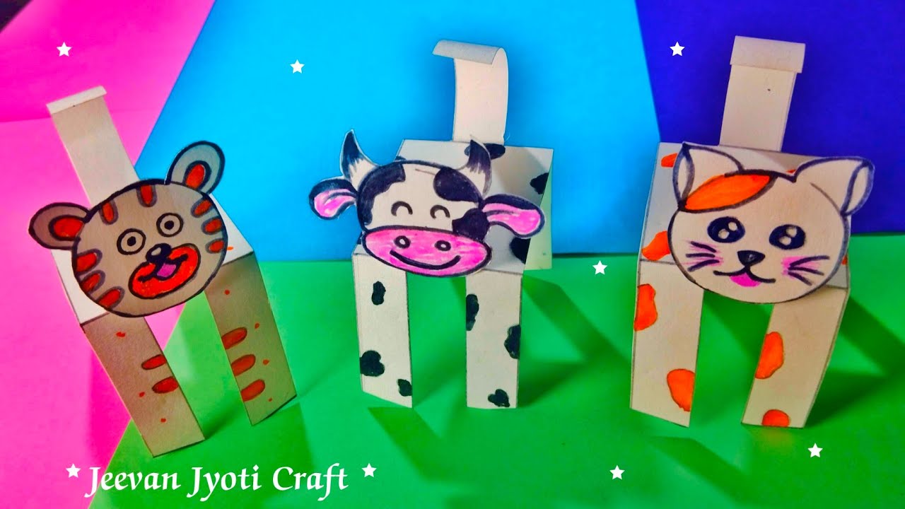 how-to-make-paper-animal-s-toy-walk-things-to-make-with-paper-youtube