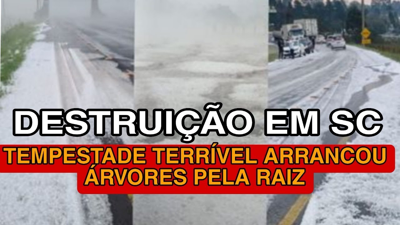 CICLONE TEMPESTADE SC : TEMPORAL GRANIZO DESTRÓI CASAS / VENDAVAL ...