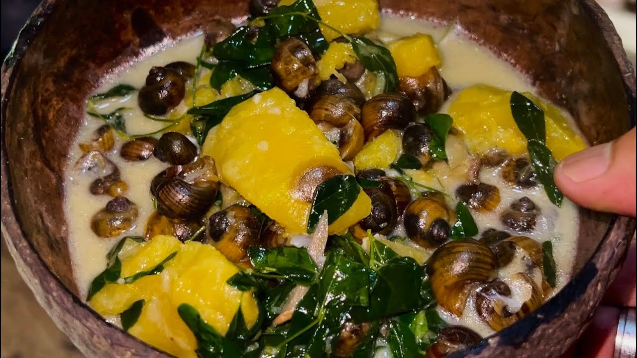 Ginataang kuhol bisukol in ilocano apple snail in English how to cook ...