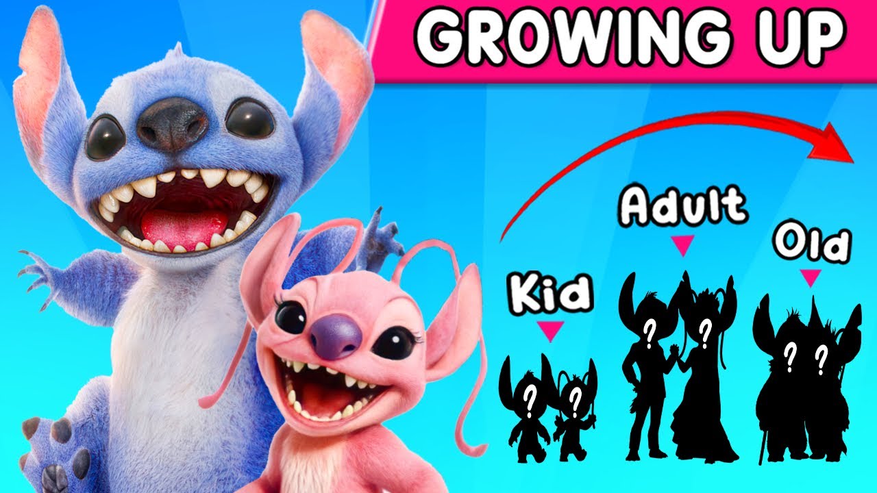 GROWING UP STITCH & ANGEL 🐨💙 Guess The Character Voice In Lilo & Stitch ...