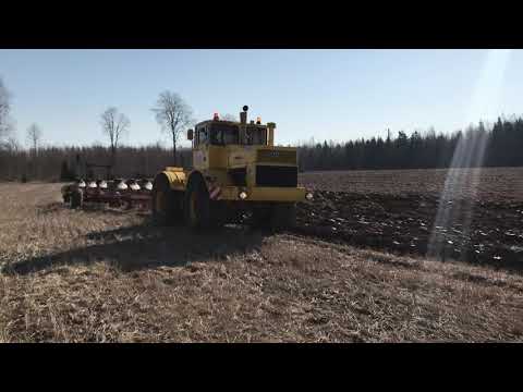 K-701 Kirovets plowing with Gregoire-Besson SPSF9 plough