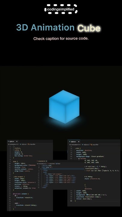 3d Animation Cube Using Css And Html Coding Html Css Programming