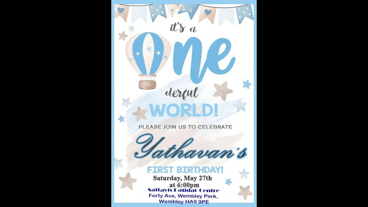 Yathavan's 1st Birthaday - YouTube