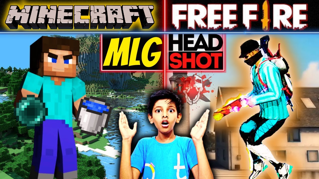 Minecraft x Free Fire💥| MLGs And One Tap Headshot Compilation | ft ...