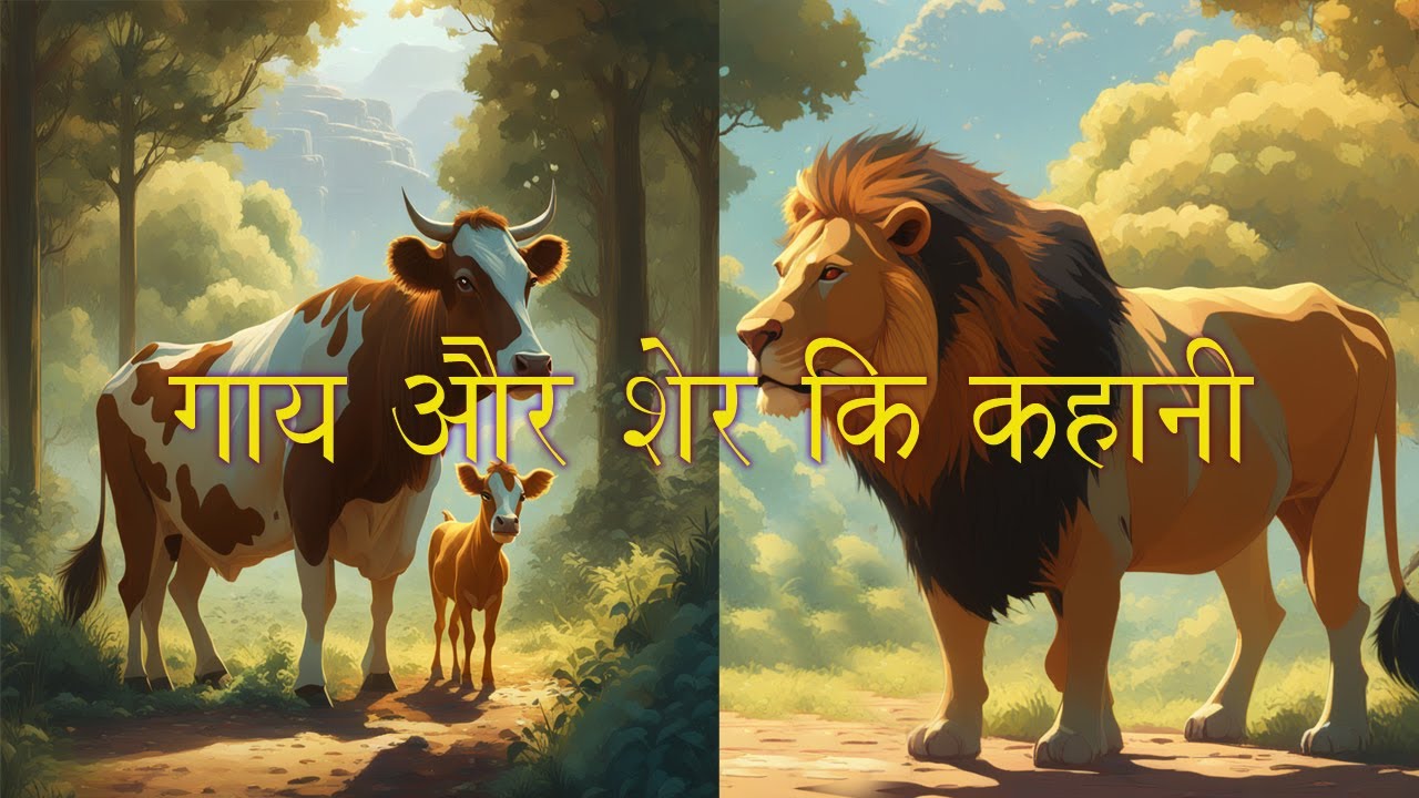 गाय और शेर। The Lion And The Cow Story. Kids Stories - YouTube
