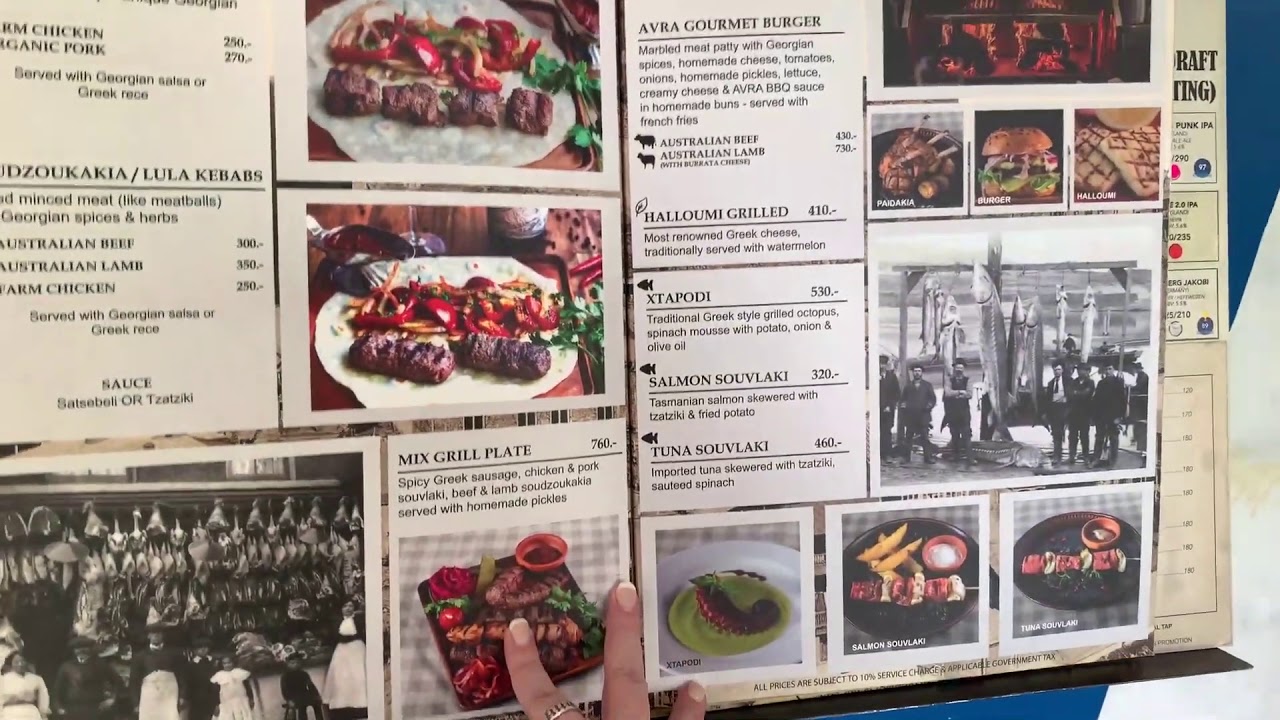 Bangkok, Thailand - Avra Greek Restaurant (The Full Menu) - YouTube