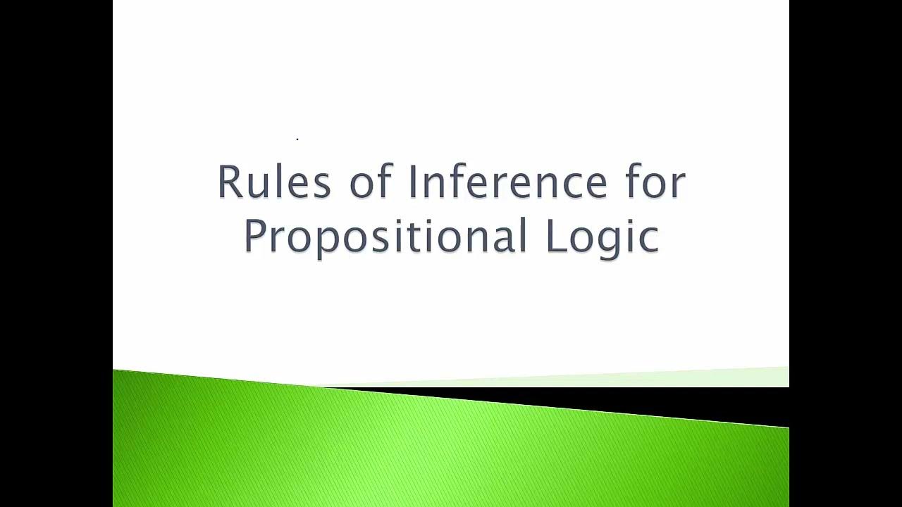 Mth104 67 Rules Of Inference For Propositional Logic Youtube