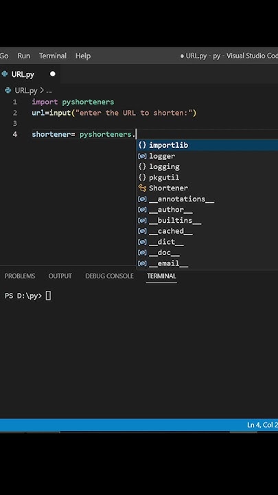 Url Shortener In Python Pyshorteners Library Python Shorts Coding Shorts Youtube 5581