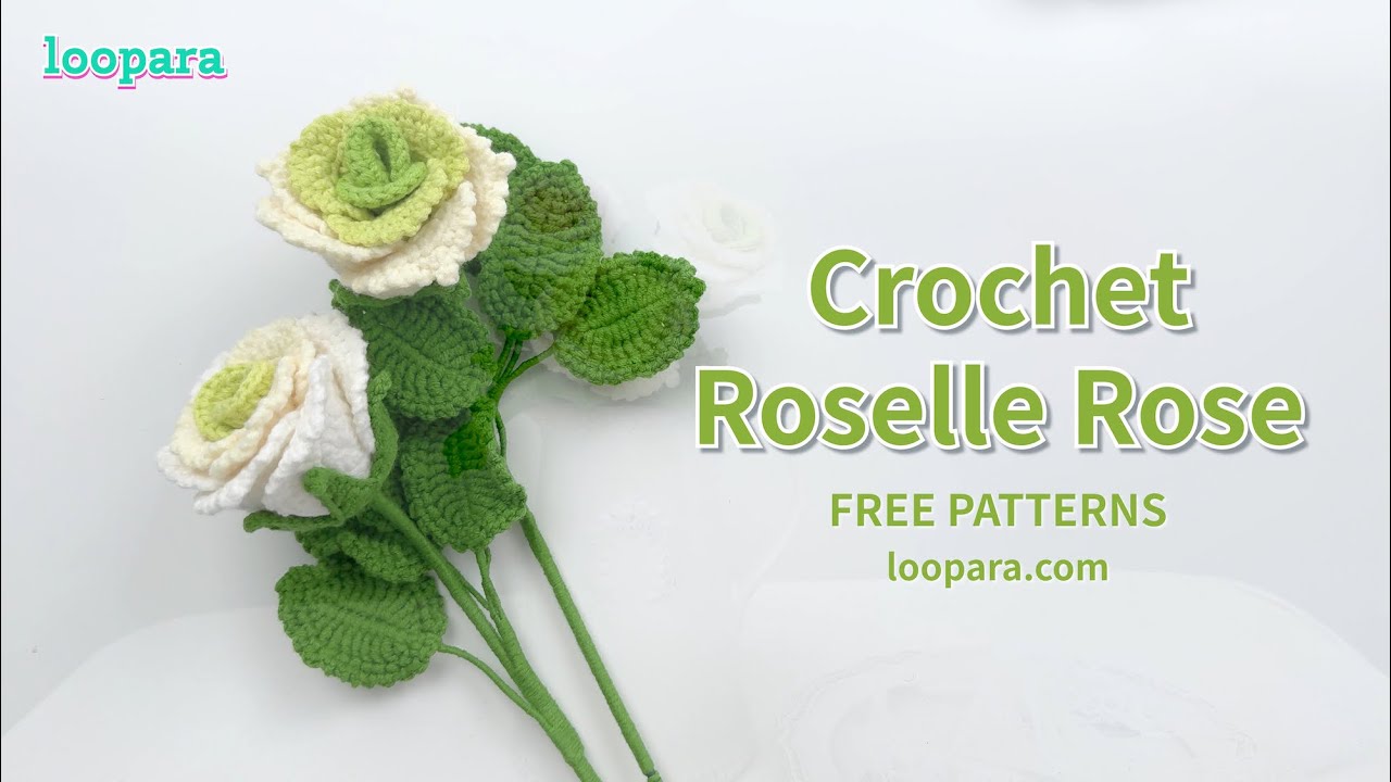 Crochet Roselle Rose - Free Pattern - YouTube