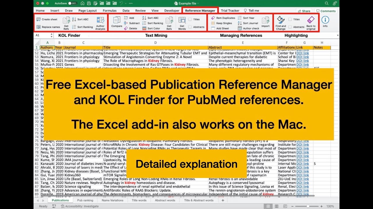 Reference Manager and KOL Finder for Excel - Detailed explanation - YouTube