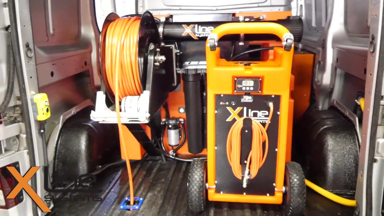 Vivaro Hot Water Window Cleaning System with Raised Electric Reel - YouTube