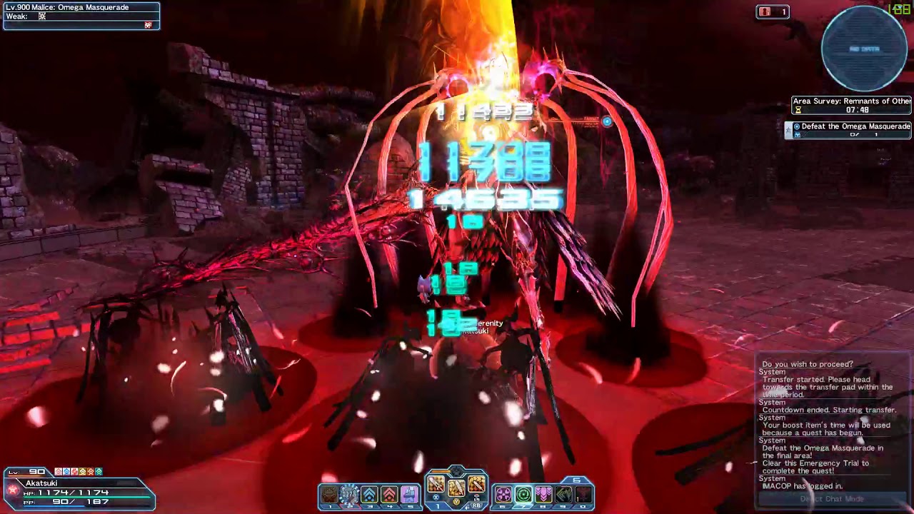 PSO2 HERO Depth 900 Omega Masquerade Ultimate Quest - Akatsuki - YouTube