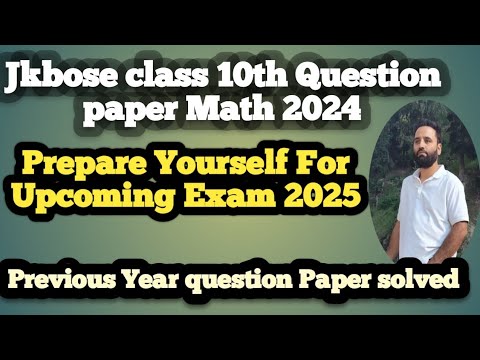 Jkbose question paper maths 2024 for 10th | jkbose question paper 10th ...