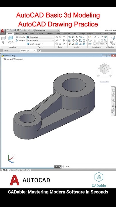 AutoCAD Basic 3D Modeling | AutoCAD Drawing Practice # ...