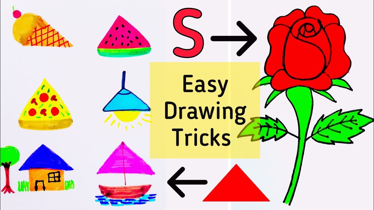 Easy Drawing Tricks For Beginners | Drawing ideas for Kids - YouTube