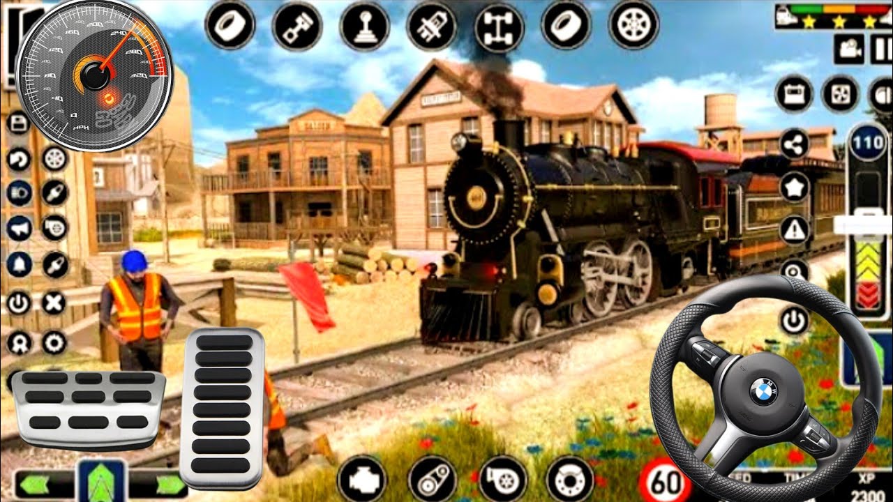 3D train driving simulator - train pick and drop pessengers work - YouTube