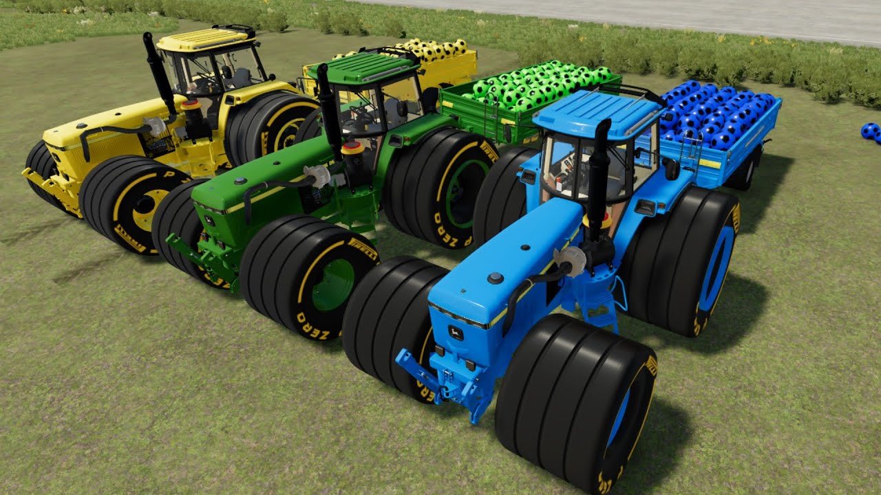 TRACTOR in POOL FULL of COLORFUL BALLS | Tractor Power Test and New ...