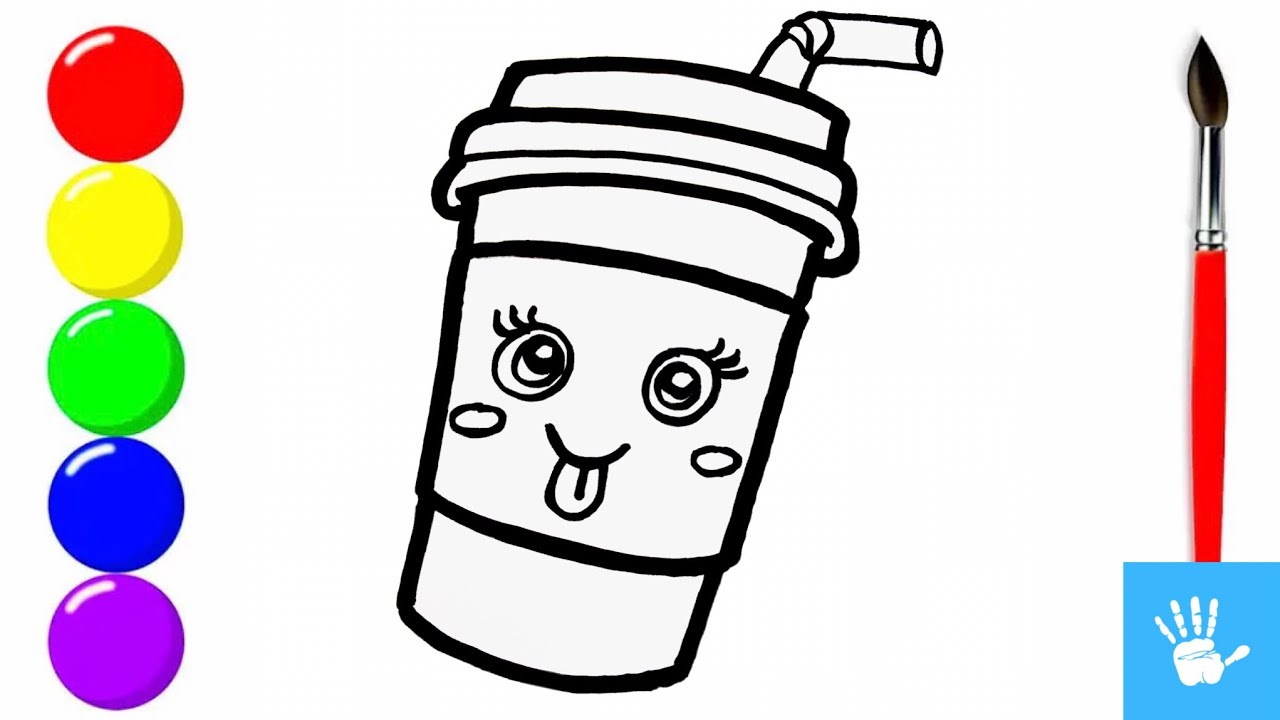 How To Draw a Cute Plastic Glass for Children | Easy Drawing | Coffee ...