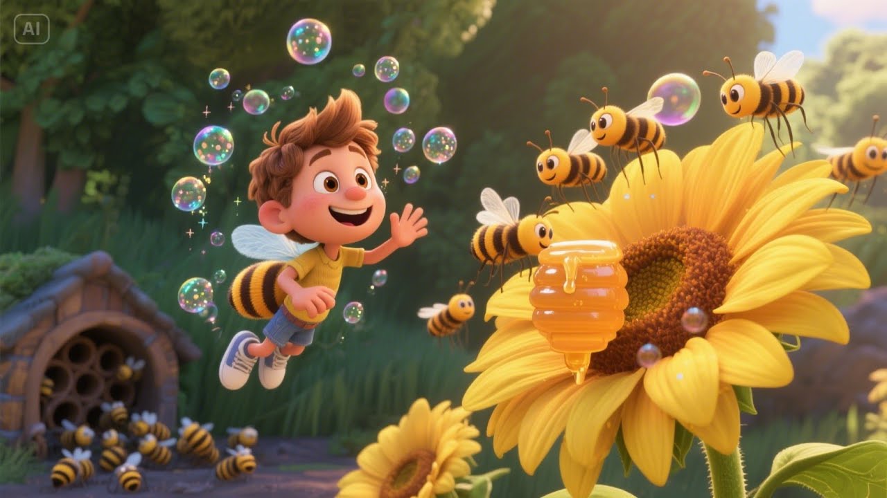 Bella the Busy Bee 🐝 | Buzzing Bee Rhyme for Kids | Fun Garden Song for ...