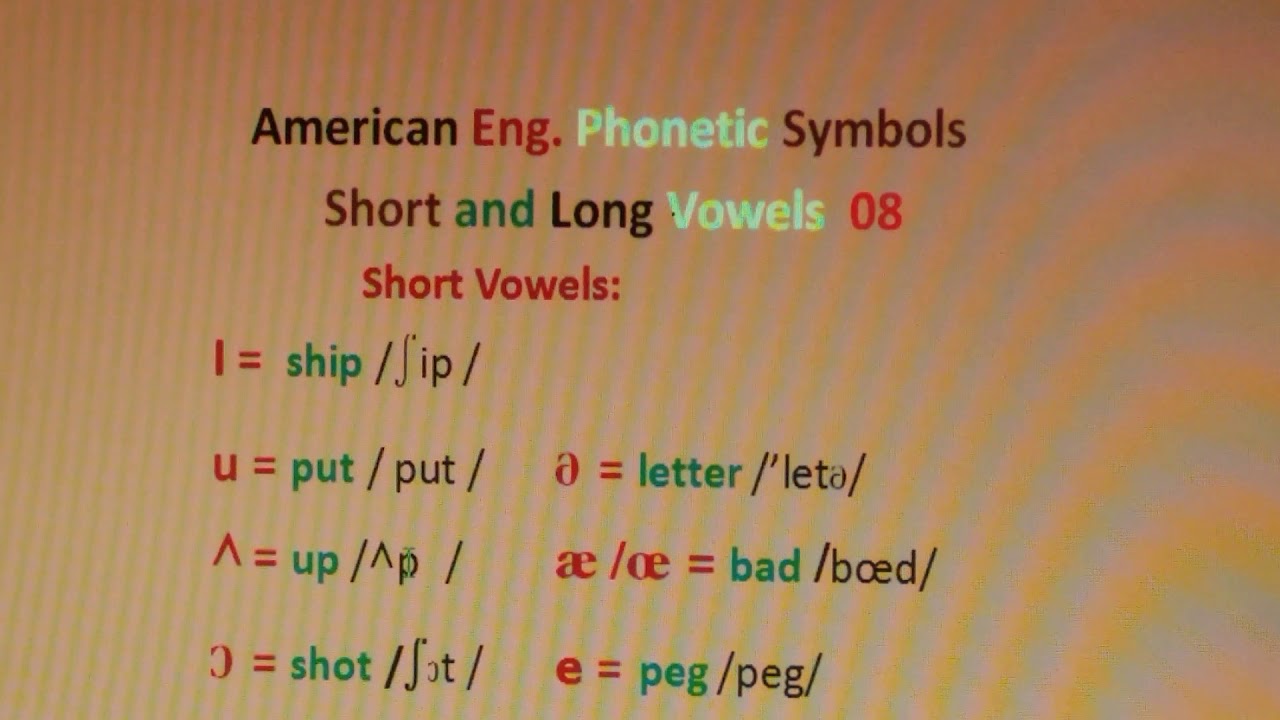 American Eng Phonetic Symbols Short and Long Vowels 08 - YouTube