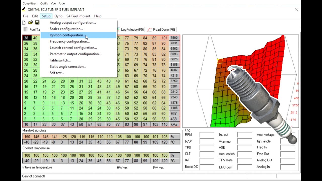 Tutoriel du menu "Ignition" sur le DET3 de Ecumaster (mode Fuel Implant ...