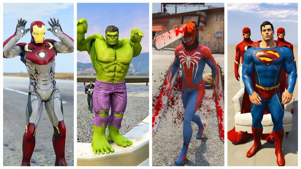 SUPERHERO MEGA BATTLE #318 MARVEL AND DC IRONMAN VS HULK VS SPIDERMAN ...