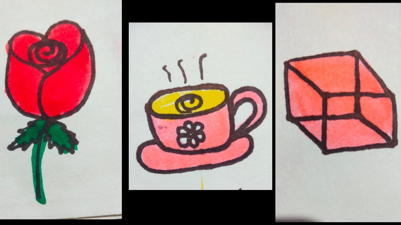 3 easy drawing ideas 💡// easy drawings for kids # 3 drawings tips ...
