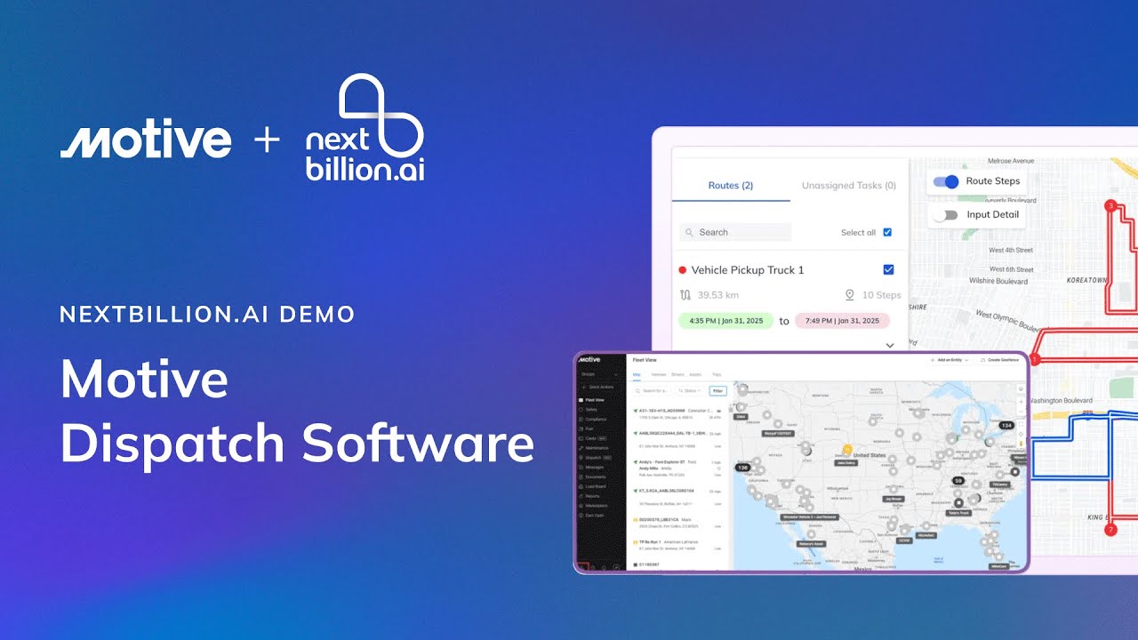 Motive Dispatch Software | NextBillion.ai #motive - YouTube