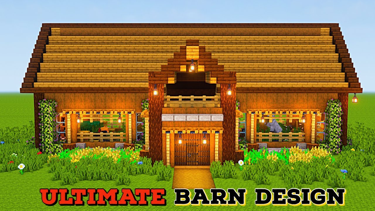 Minecraft: (EASY) Ultimate Barn ( Animal Shelter) Build Tutorial - YouTube