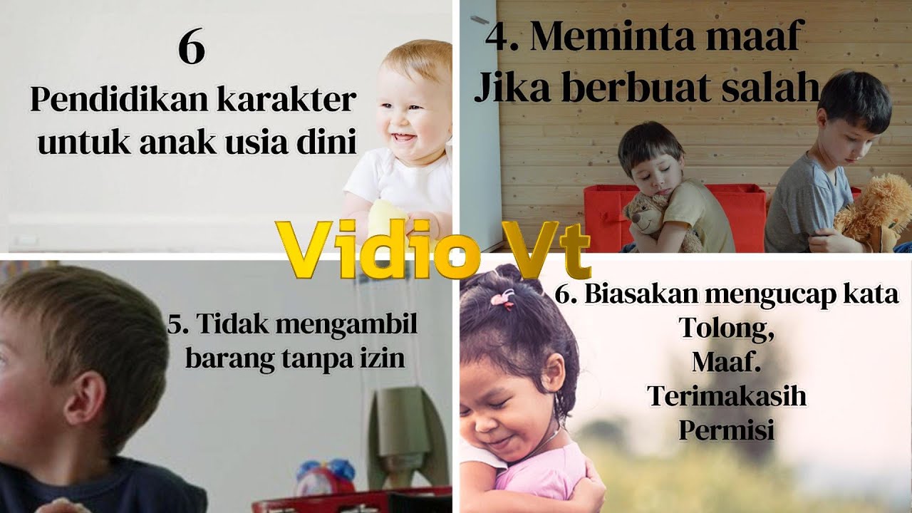 6 Pendidikan Karakter Untuk Anak Usia Dini - YouTube