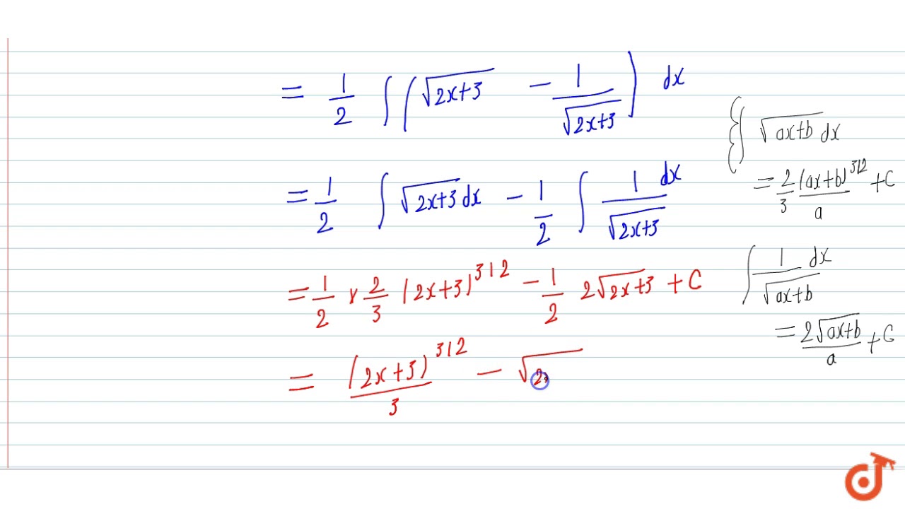 Evaluate i x 1 sqrt 2x 3 Dx ii intx Sqrt x 2 Dx evaluate-i-x-1-sqrt-2x-3-dx-ii-intx-sqrt-x-2-dx