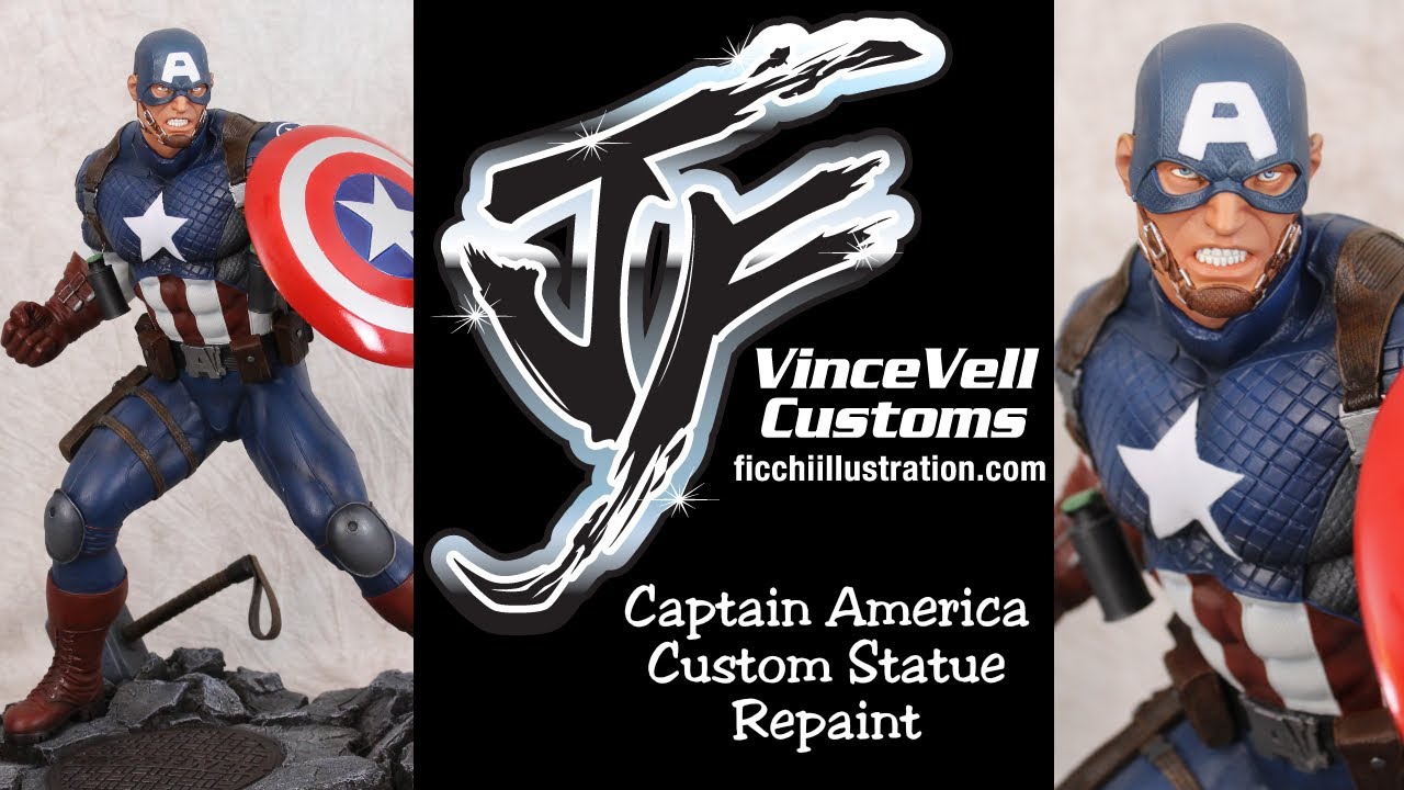 Captain America Custom Statue Repaint - YouTube