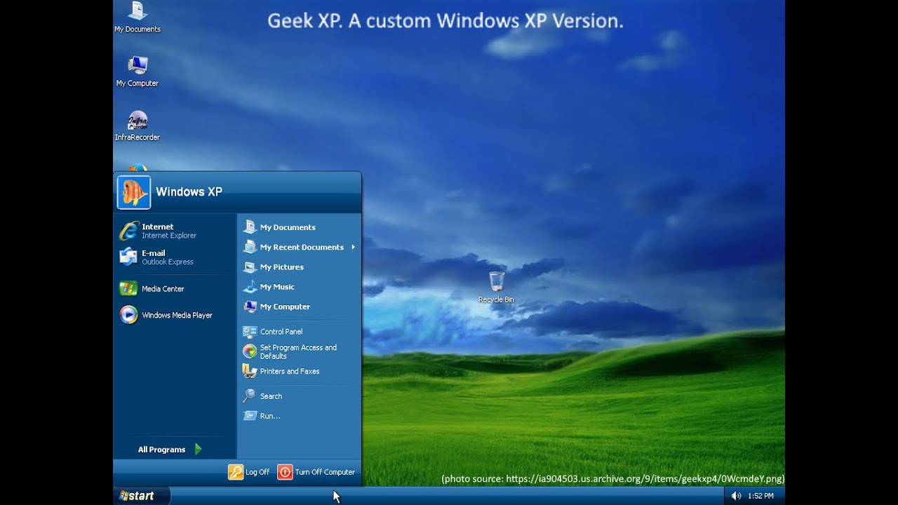 Geek xp. A custom windows xp version. - YouTube