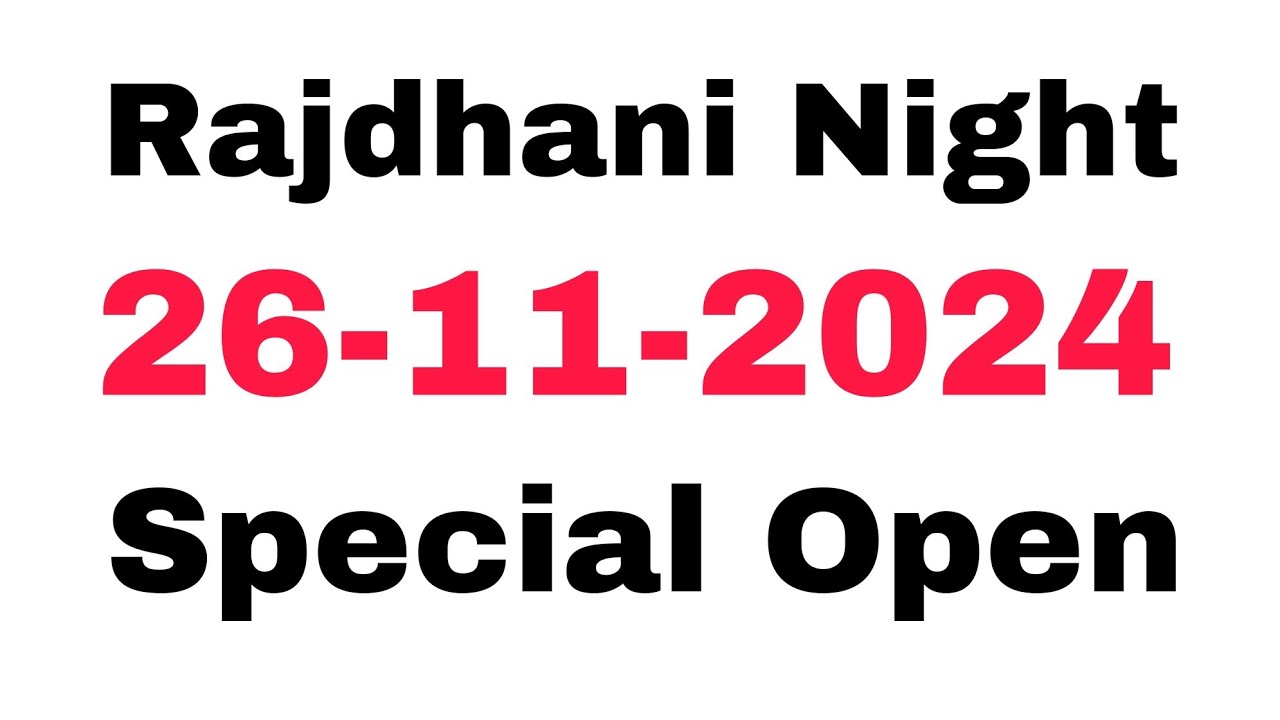 Rajdhani Night Today 26-11-2024 Rajdhani Night Today Single Jodi Tricks ...