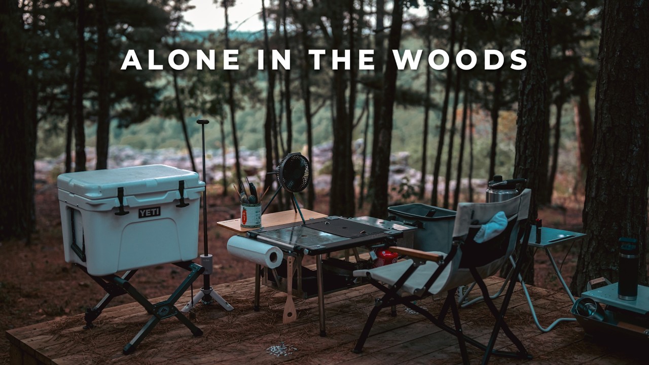 Cliffside Camping in the Woods - Alone with Nature | Snow Peak, iKamper ...