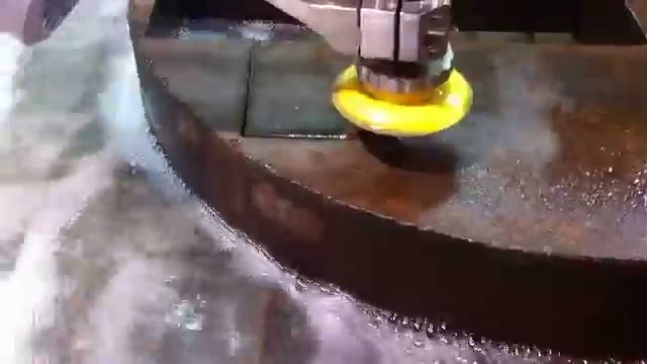 Flow 5-Axis WaterJet Cutting 3" Steel - YouTube