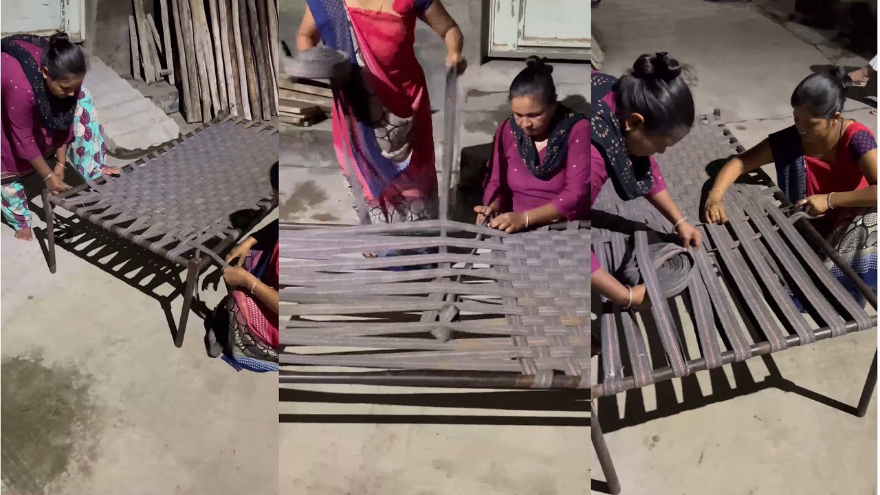 Charpai making | Charpai banane ka tarika | khatlo bharvani rit # ...
