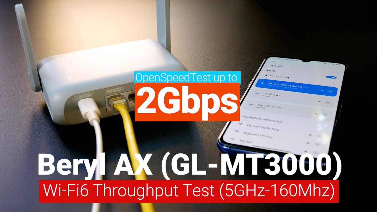 2Gbps WiFi Throughput with GL-iNet Beryl AX (GL-MT3000) - YouTube