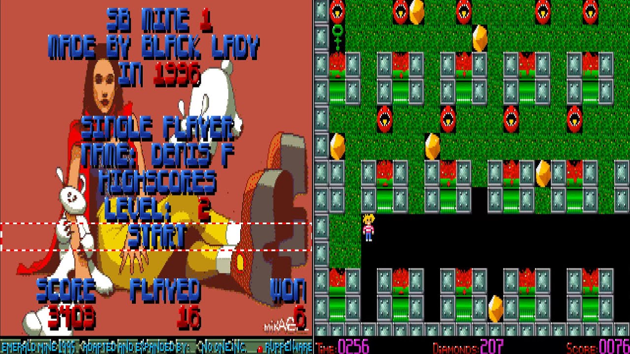 SB Mine 01 SB MINES 96 Scorpio Black Lady AGA AMIGA BoulderDash Boulder ...