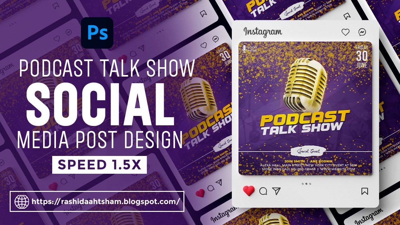 How to Design Podcast Post Template? | Photoshop Tutorials - YouTube