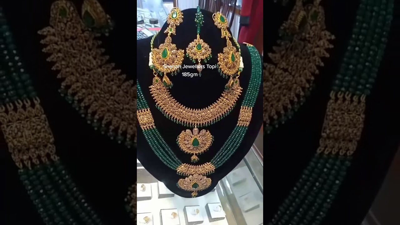 The most expancive gold set with emerald (zamarud) - YouTube