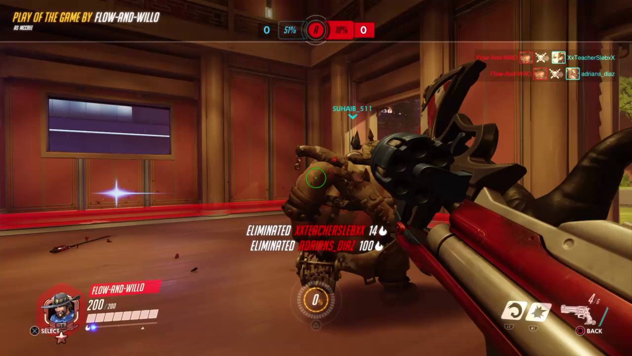 Overwatch Mccree Ult to flash and fan the hammer - YouTube